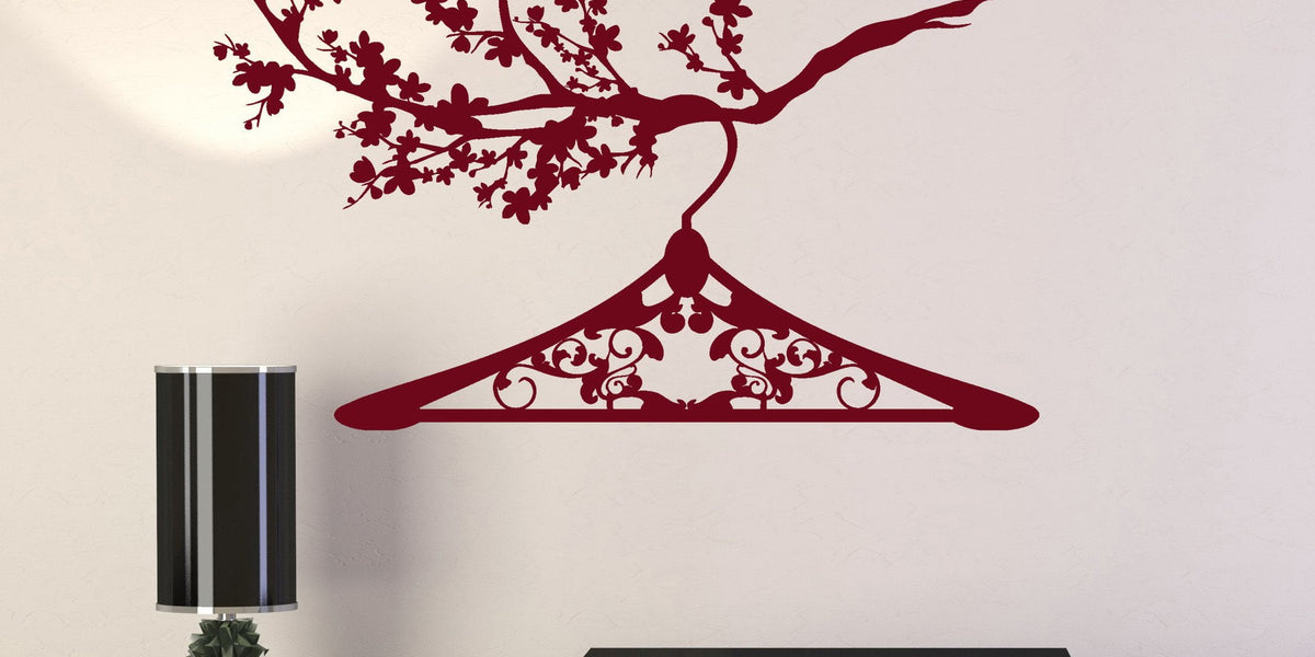 Vinyl Wall Decal Hanger Branch Clothes Shop Wardrobe Stickers Unique G ...