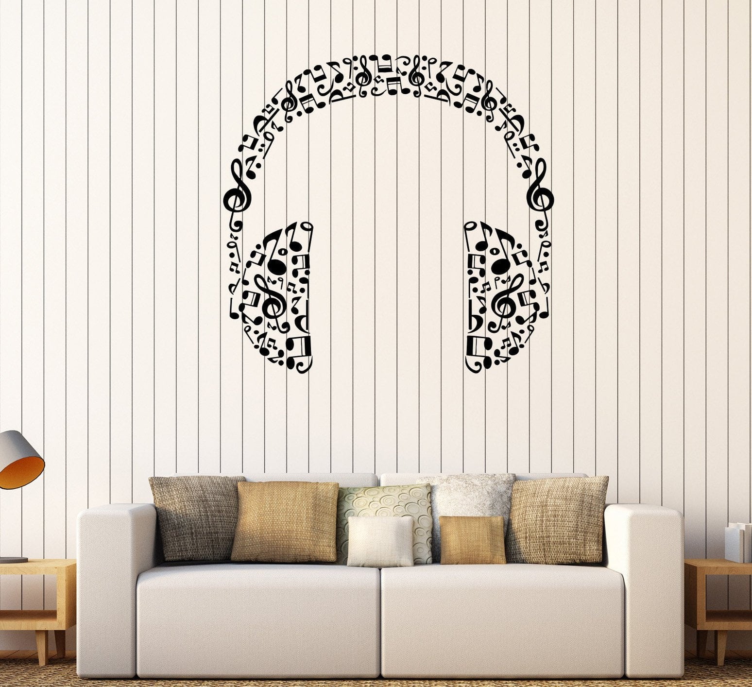 Vinyl Wall Decal Headphones Music Musical Room Art Stickers Unique Gif ...