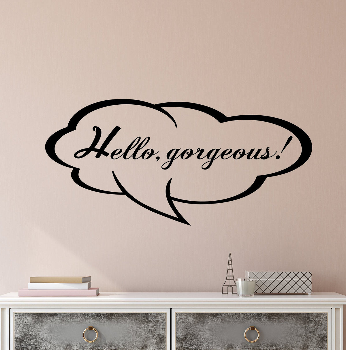 Vinyl Wall Decal Stickers Motivation Quote Words Hello Gorgeous Inspir ...