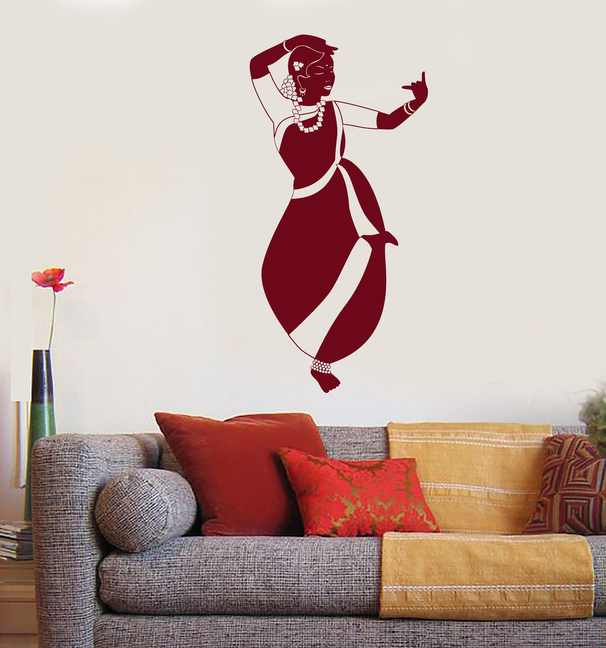 Vinyl Wall Decal India Dance Hindu Woman Dancer Bayadere Stickers Uniq ...