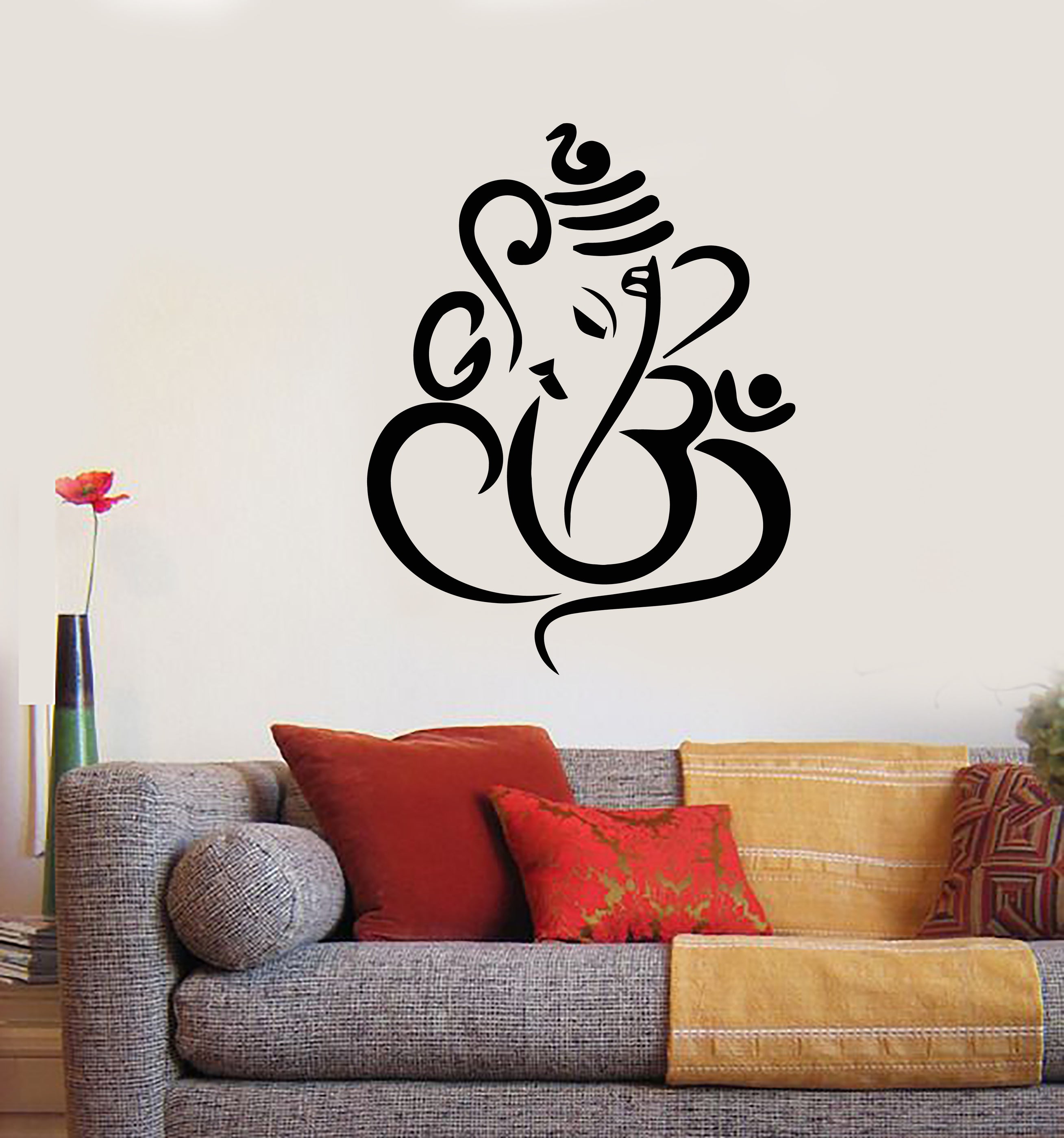 Vinyl Wall Decal Ganesha Elephant God Hinduism Stickers (3347ig ...