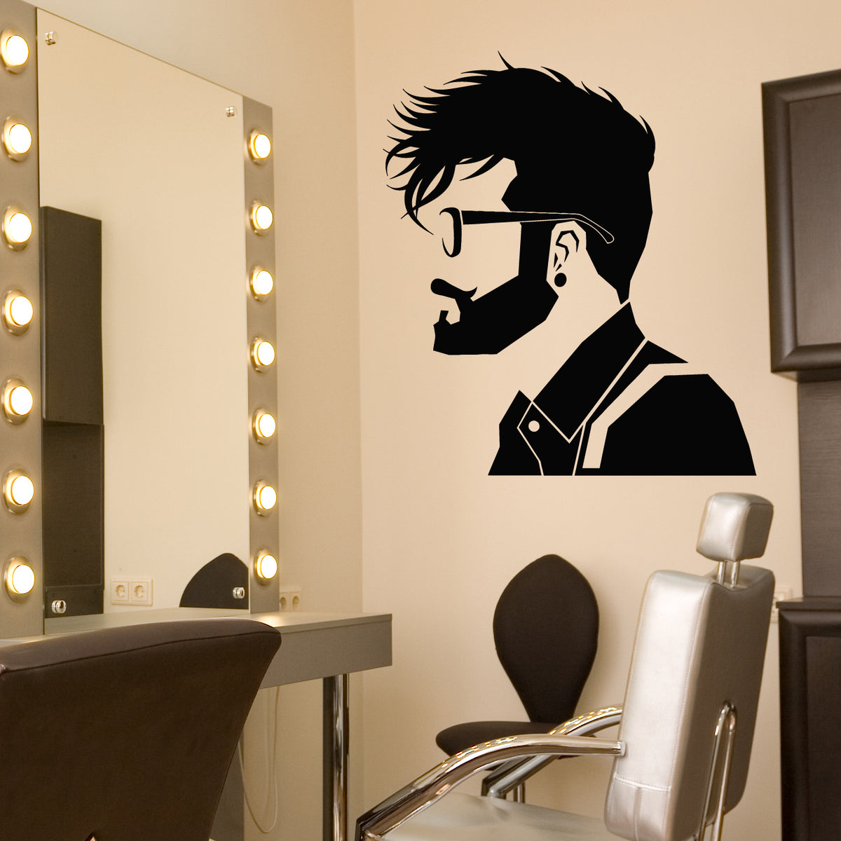 Vinyl Wall Decal Hipster Guy Style Barbershop Hairstyle Salon Stickers ...