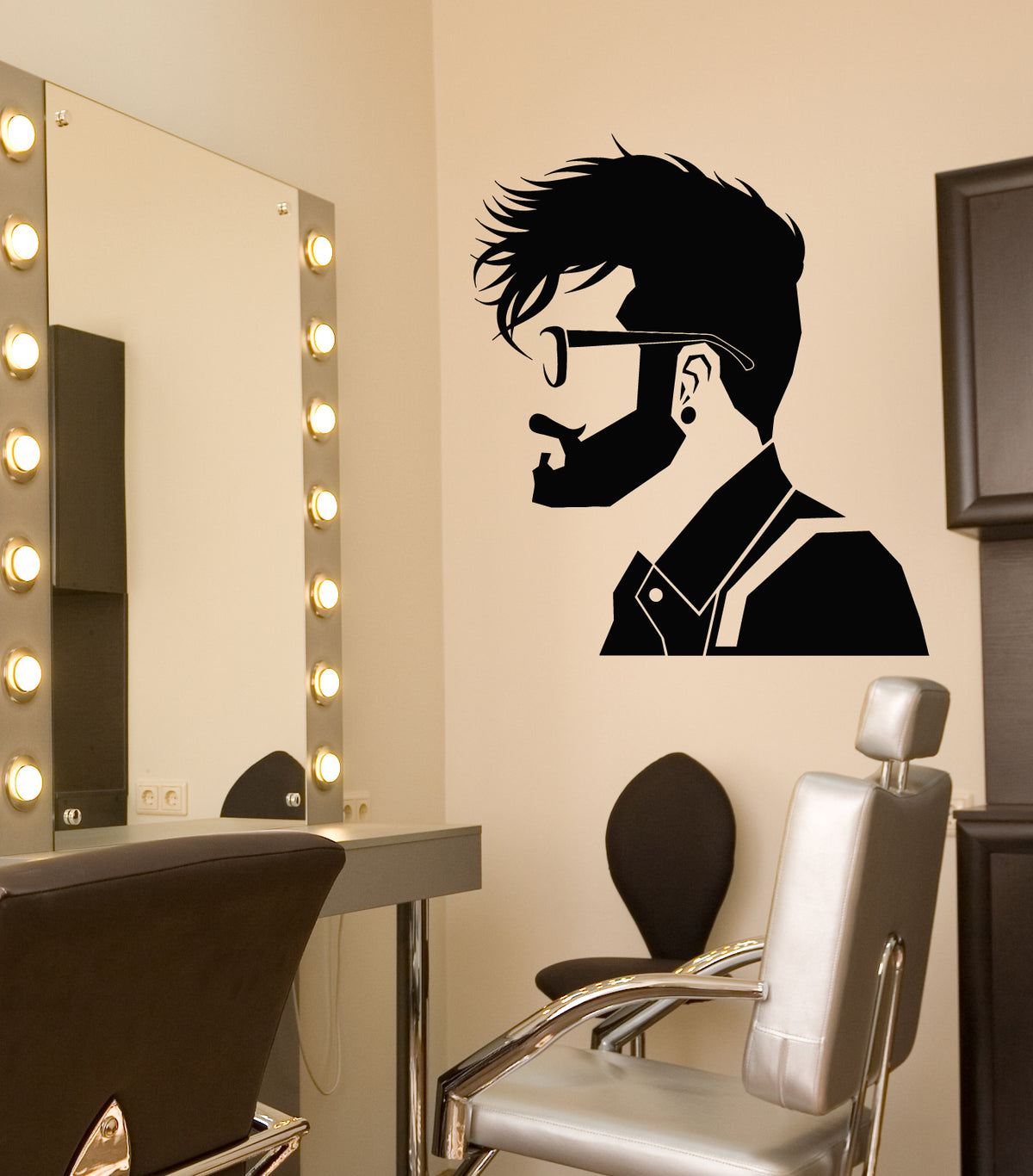 Vinyl Wall Decal Hipster Guy Style Barbershop Hairstyle Salon Stickers ...