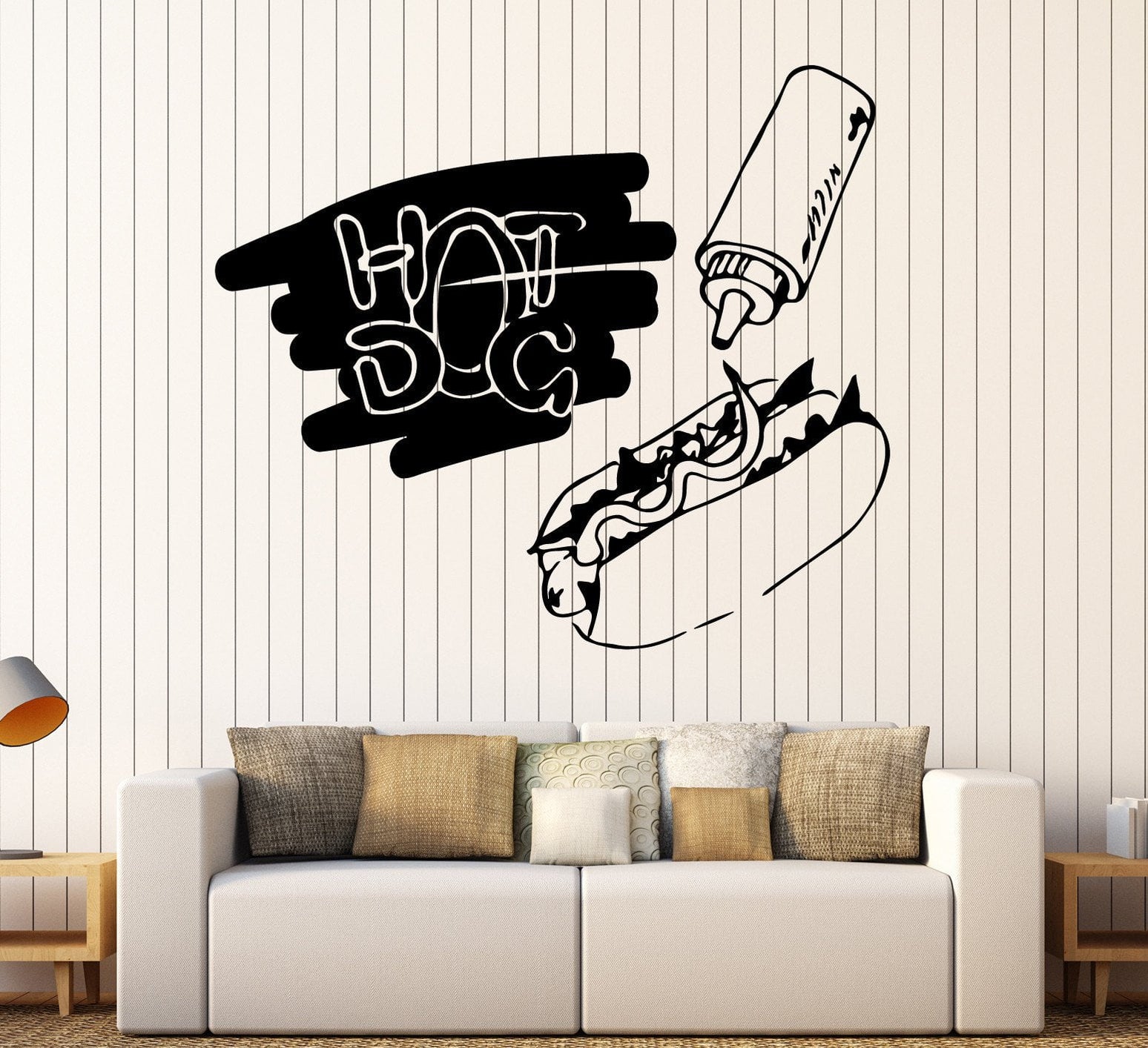 Vinyl Wall Decal Hot Dog Fast Food Cook Canteen Kitchen Stickers Uniqu ...