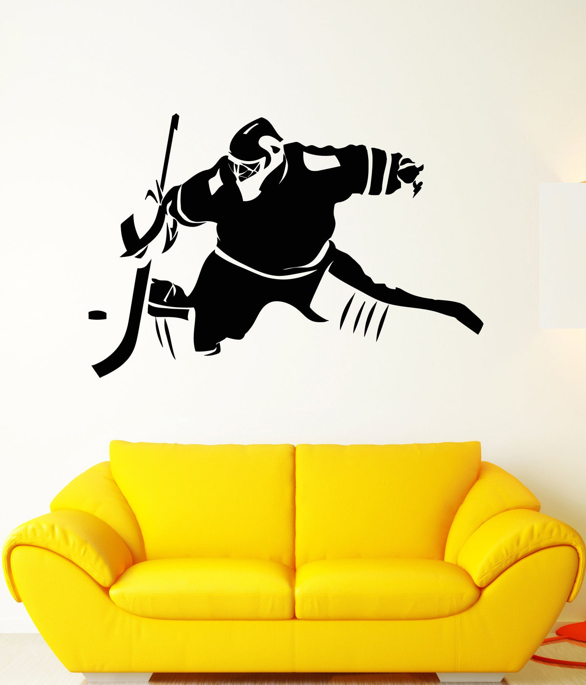 Vinyl Wall Decal Ice Hockey Winter Sports Puck Goalkeeper Stickers (21 ...