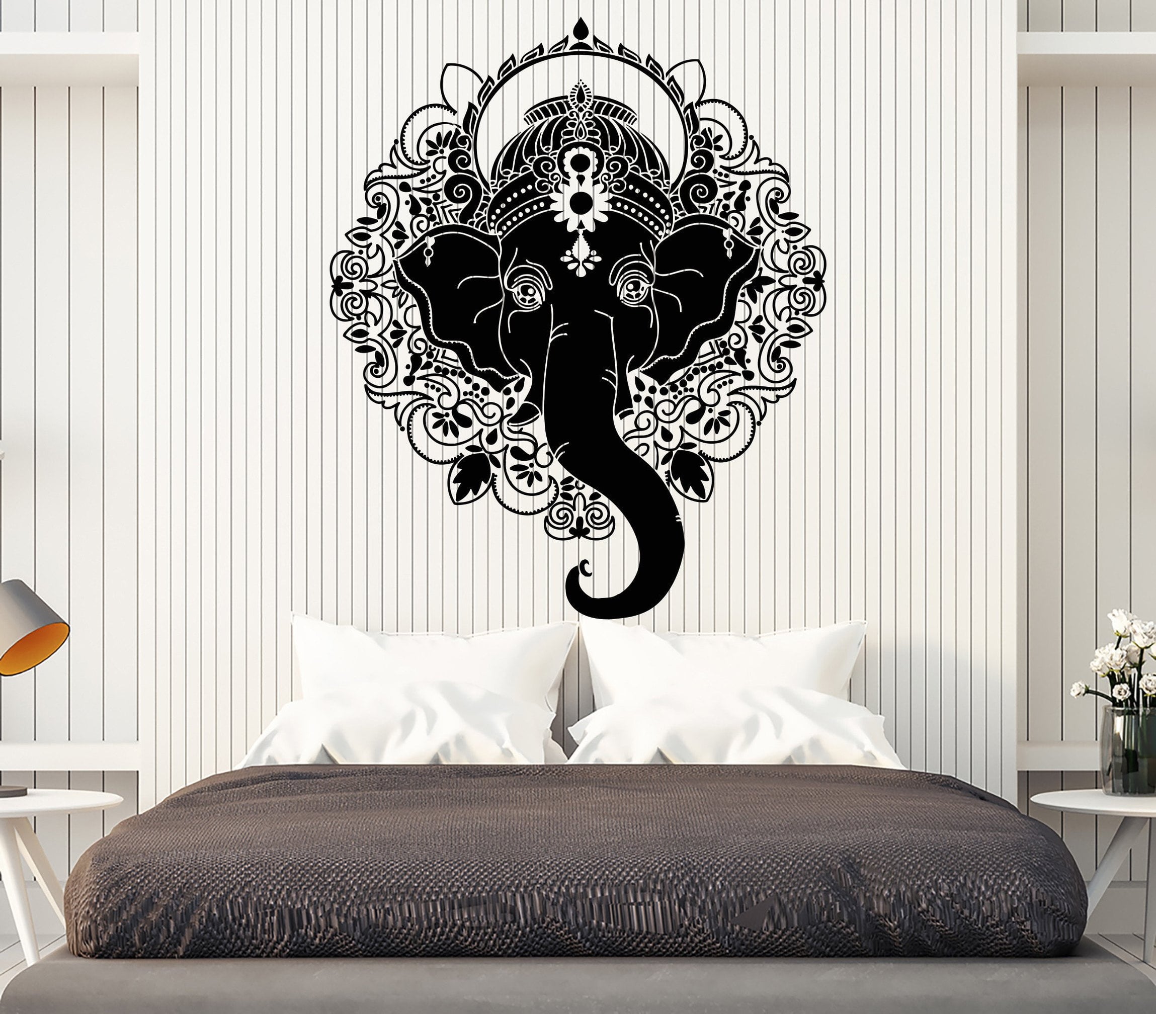 Vinyl Wall Decal India Ganesha Elephant God Hindu Hinduism Stickers Un ...