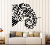 Vinyl Wall Decal India Hindu Elephant Animal Head Art Stickers Unique ...