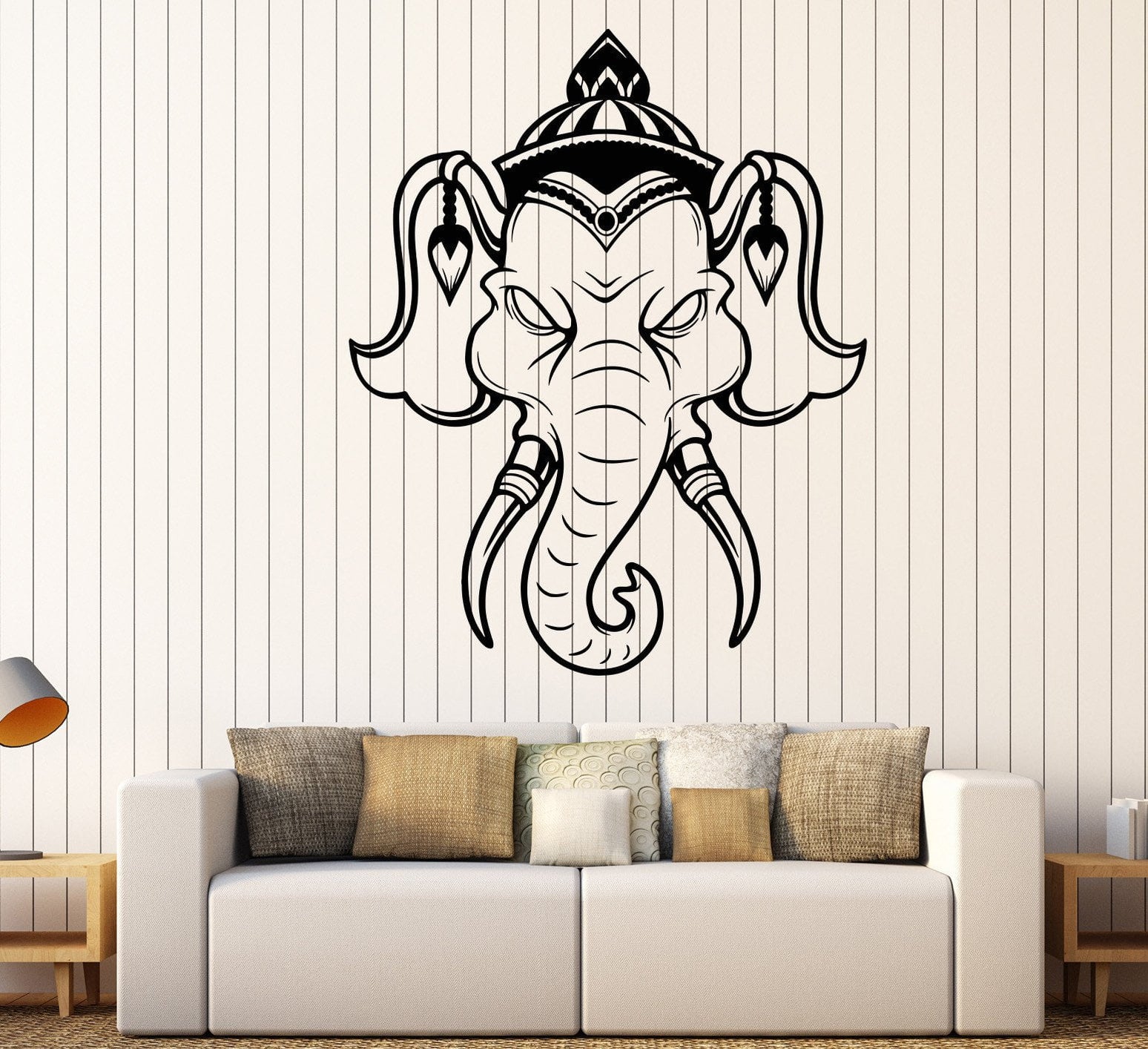 Vinyl Wall Decal Indian Elephant Head Animal Hindu Stickers Unique Gif ...