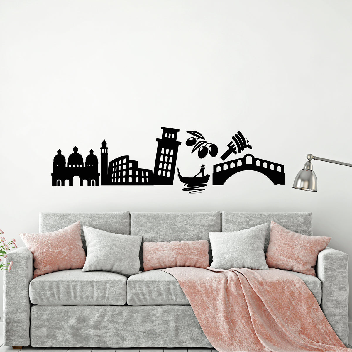 Vinyl Wall Decal Italy Country Attractions Sights Traveling Stickers ...