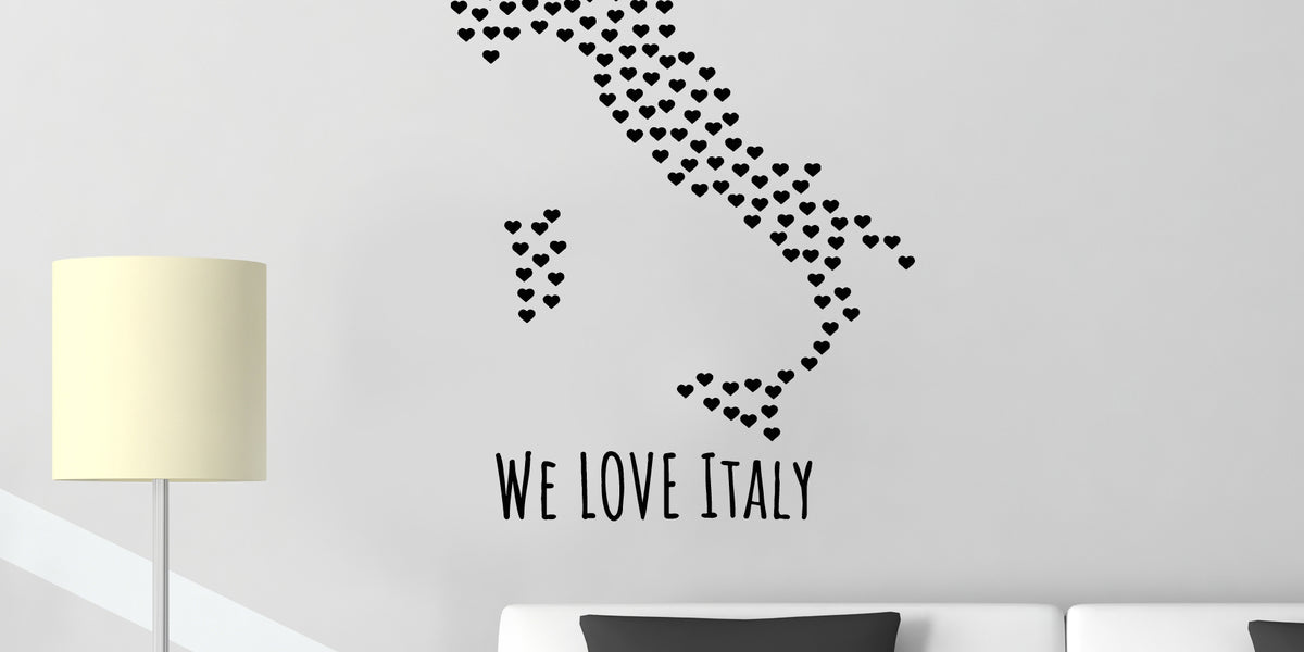 Vinyl Wall Decal Italy Map Words Quote Travel Tourism Stickers (3473ig ...