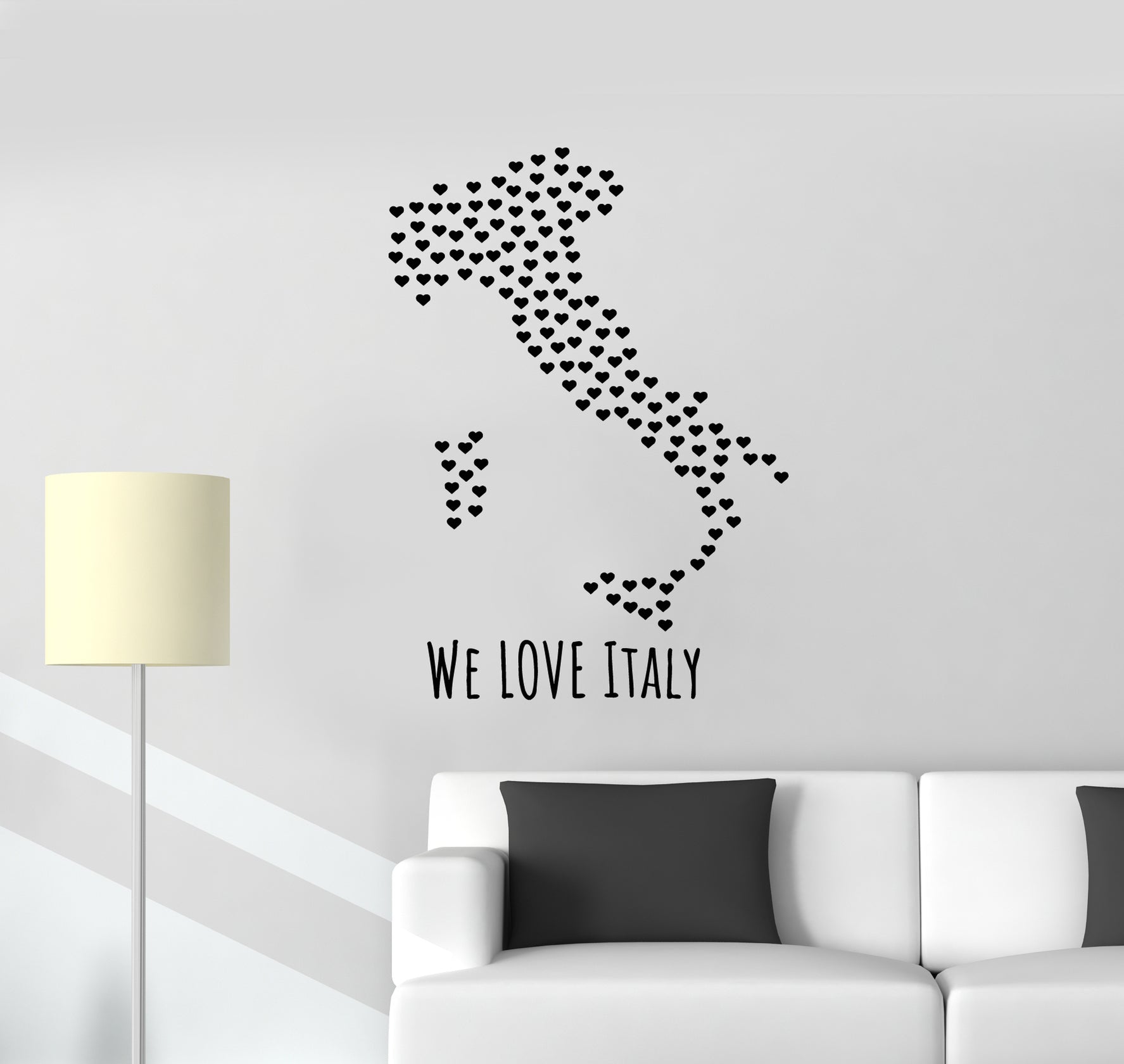 Vinyl Wall Decal Italy Map Words Quote Travel Tourism Stickers (3473ig ...