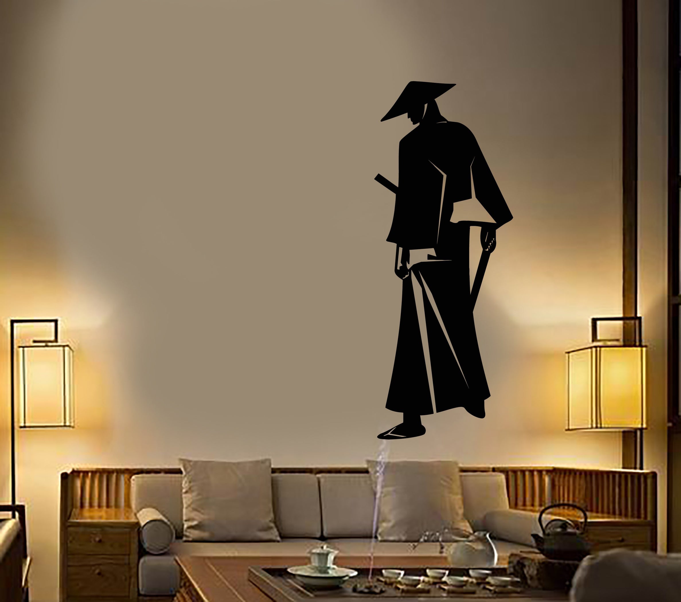 Vinyl Wall Decal Samurai Japanese Asian Warrior Ronin Stickers (2852ig ...