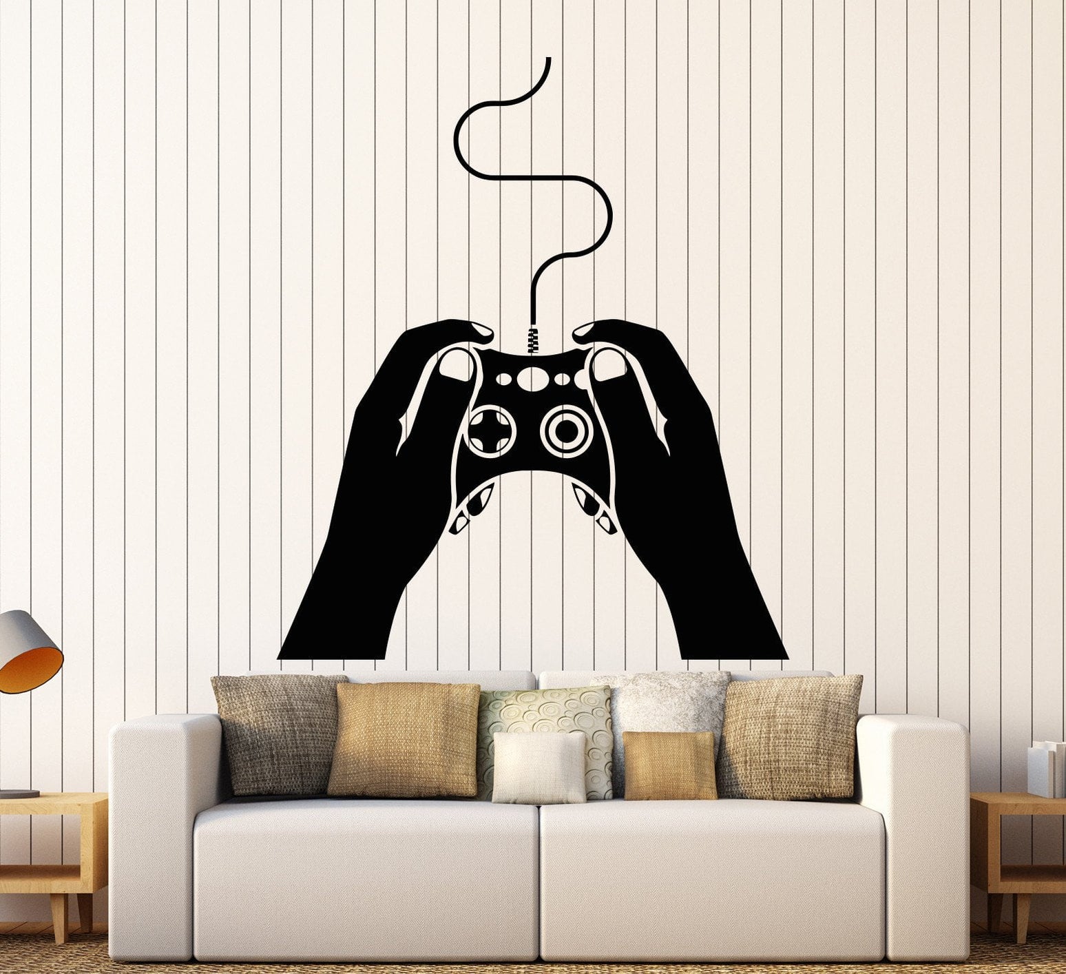 Vinyl Wall Decal Video Game Gamer Hands Joystick Console Stickers Uniq ...