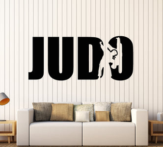 Vinyl Wall Decal Judo Sports Wrestling Fighters Logo Signboard Word St ...