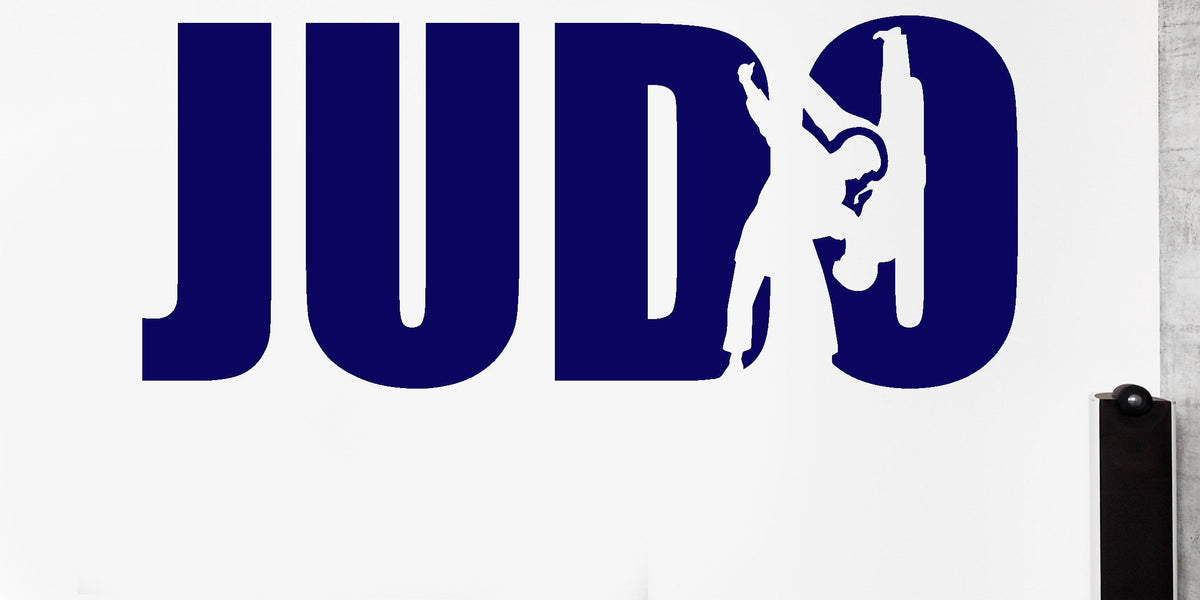Vinyl Wall Decal Judo Sports Wrestling Fighters Logo Signboard Word St ...