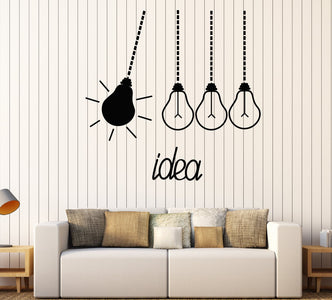 Vinyl Wall Decal Light Bulbs Idea Funny Office Decor Stickers Unique G ...