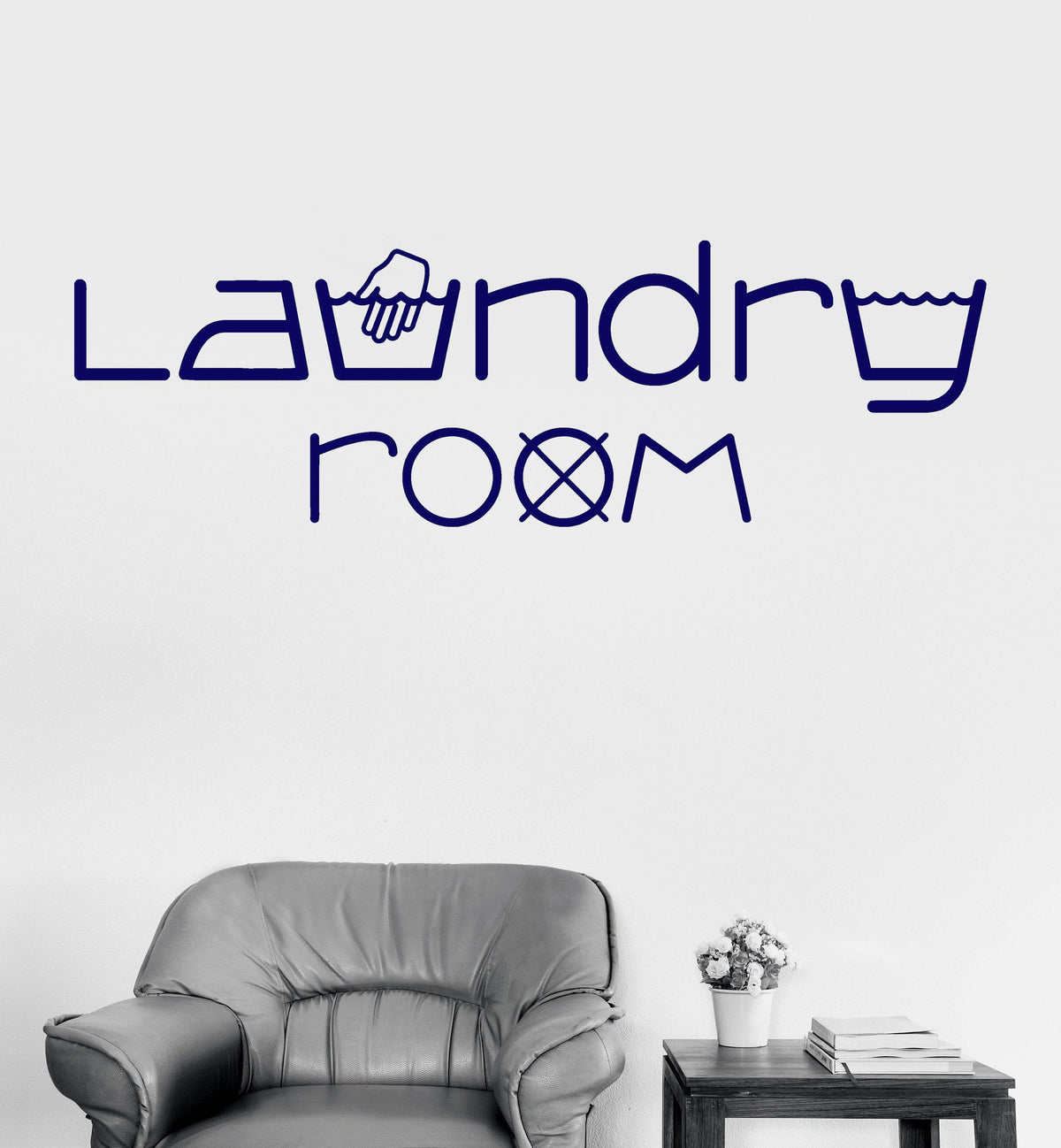 Vinyl Wall Decal Laundry Room Washing Bathroom Stickers Unique Gift (i ...