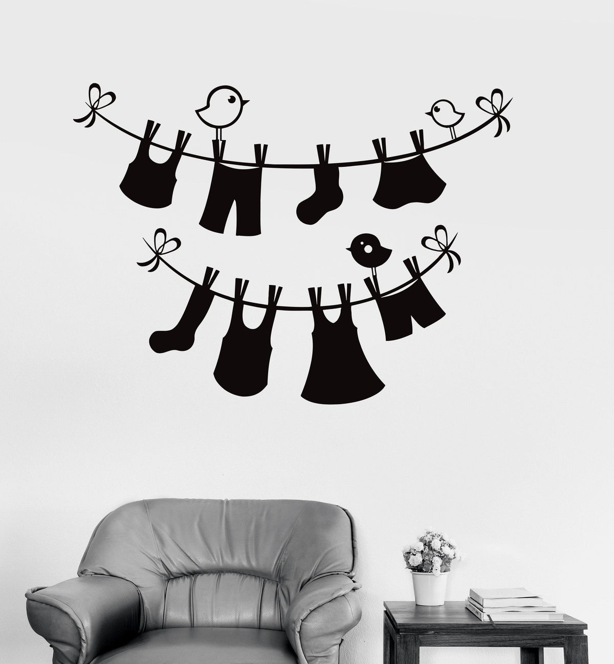 Vinyl Wall Decal Laundry Service Room Wash Things Stickers Unique Gift ...