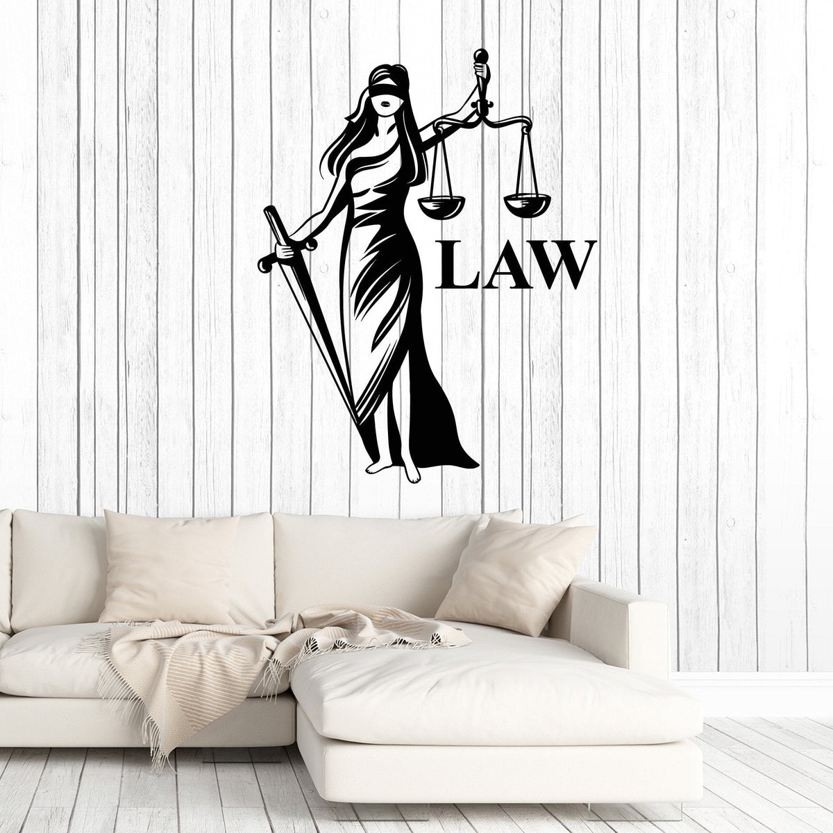 Vinyl Wall Decal Law Firm Themis Court Judge Stickers Mural Unique Gif ...