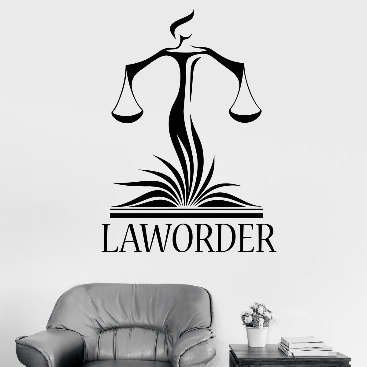 Vinyl Wall Decal Law Office Lawyer Justice Libra Court Stickers Unique ...