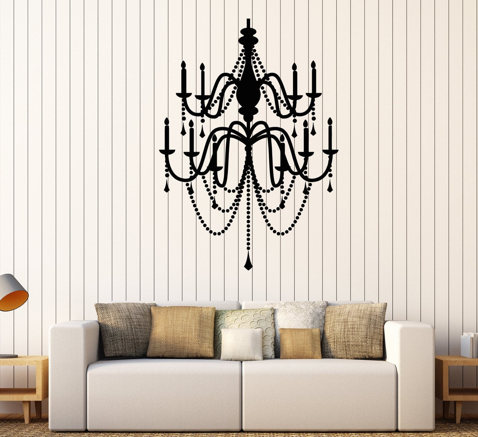 Vinyl Wall Decal Vintage Chandelier Lighting Retro Illumination Sticke ...
