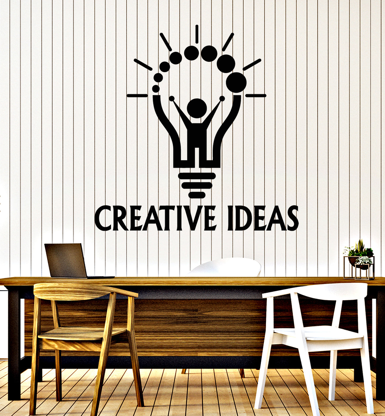 Vinyl Wall Decal Creative Idea Words Cartoon Man Home Office Stickers ...