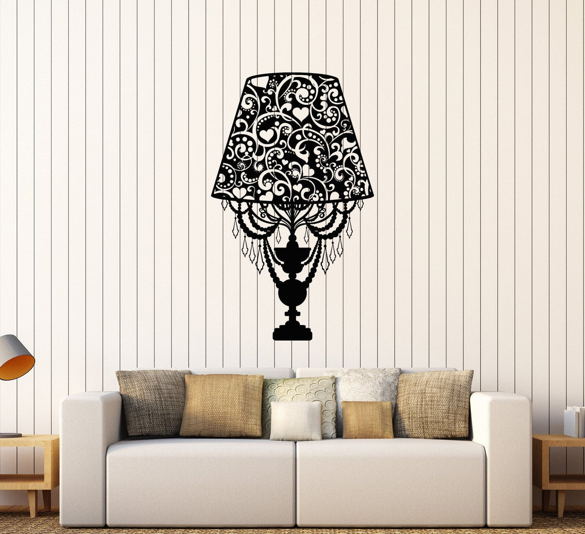 Vinyl Wall Decal Lamp Lighting Pattern Home Room Decor Stickers Mural ...