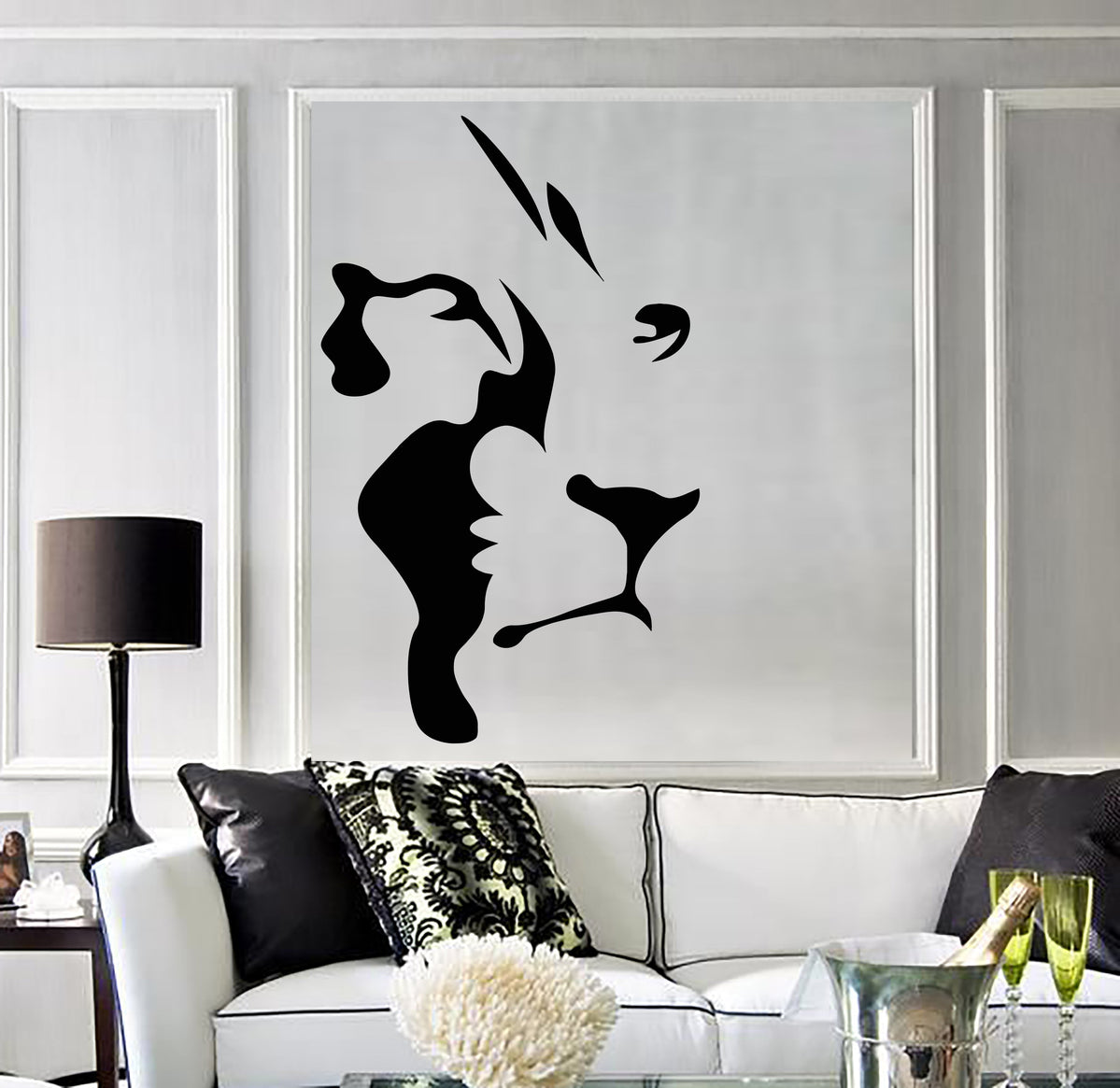 Vinyl Wall Decal Abstract Lion Head African Animal Predator Stickers ...