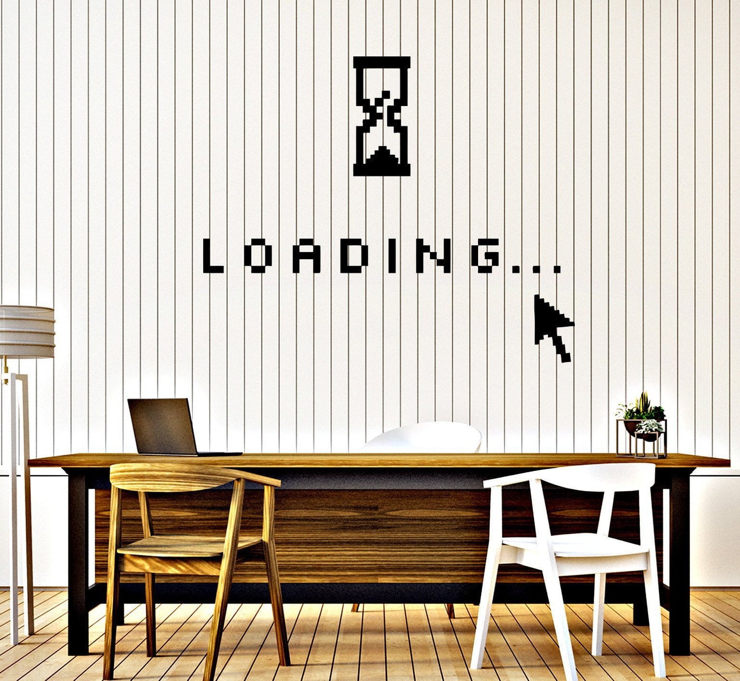 Vinyl Wall Decal Computer Art Loading Mouse Geek Decor Stickers Unique ...