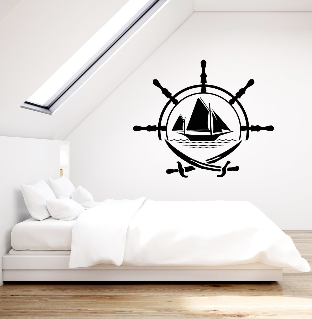 Vinyl Wall Decal Pirates Nautical Ship Sea Logo Crossed Swords Sticker ...