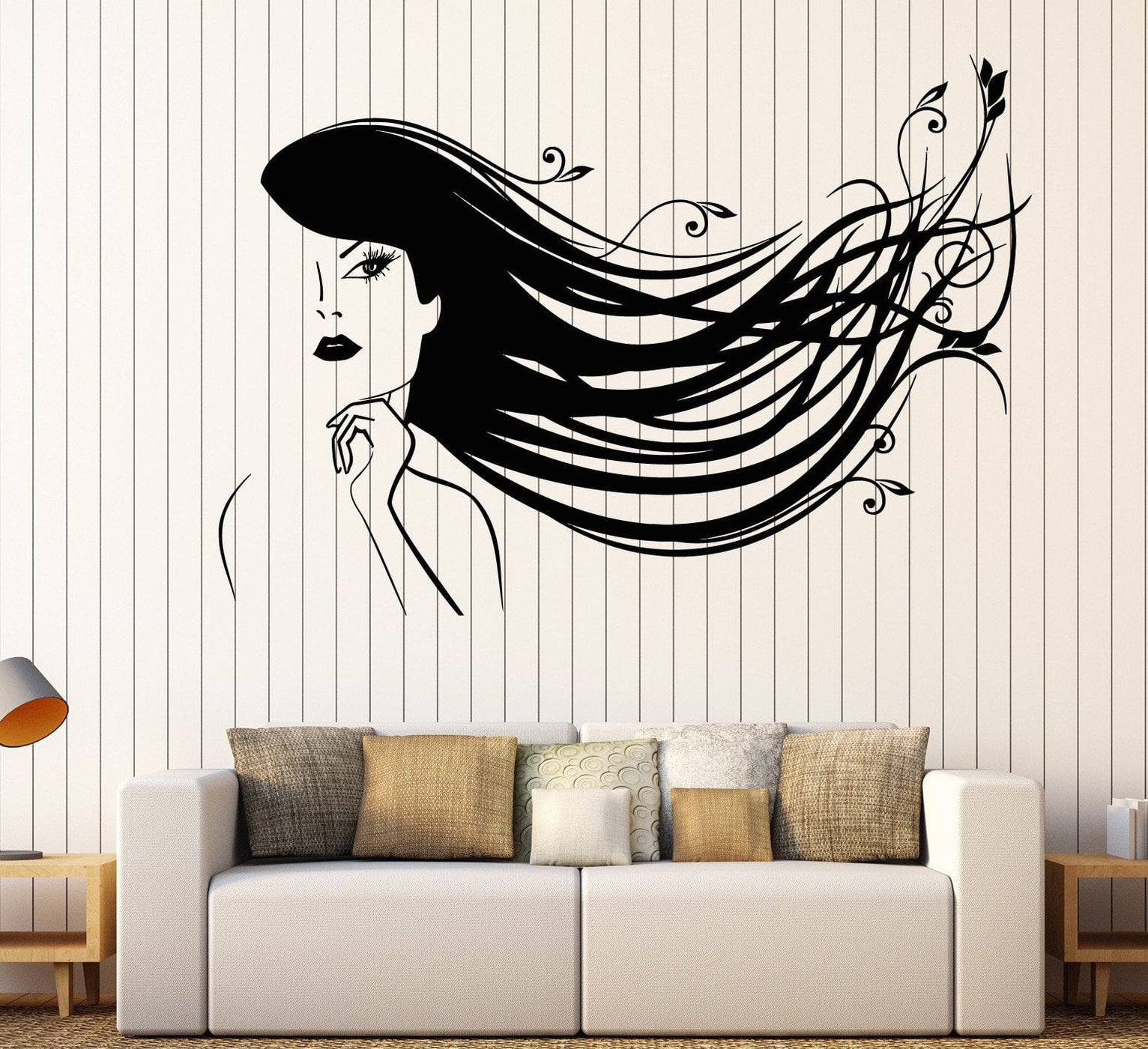 Vinyl Wall Decal Hair Salon Hairstyle Woman Beauty Stylist Stickers Un ...