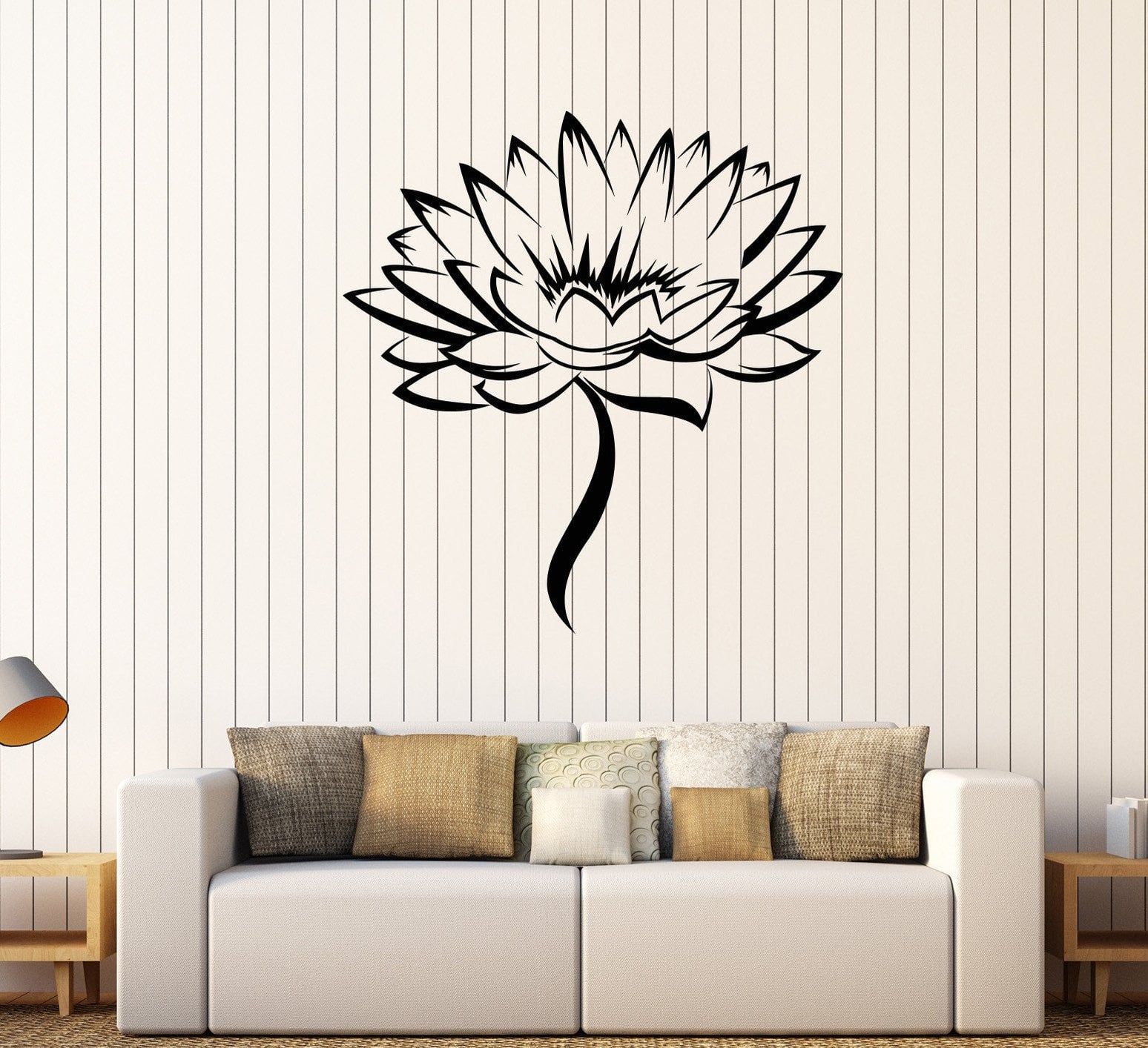 Vinyl Wall Decal Lotus Flower Blossom House Interior Stickers Mural Un ...