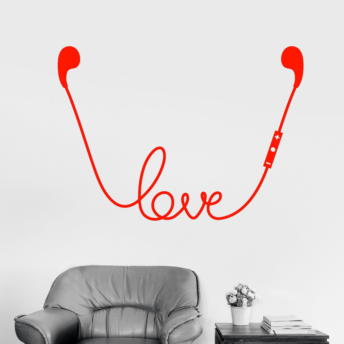 Vinyl Wall Decal Headphones Music Lovers Teen Room Decor Stickers Uniq ...