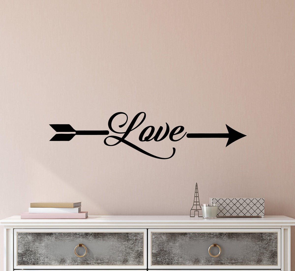 Vinyl Wall Decal Stickers Romance Quote Words Love Arrow Inspiring Let ...