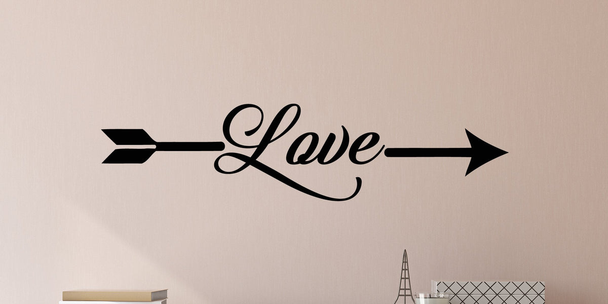 Vinyl Wall Decal Stickers Romance Quote Words Love Arrow Inspiring Let ...
