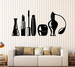 Vinyl Wall Decal Cosmetics Beauty Salon Makeup Artist Fashion Girl Sti ...