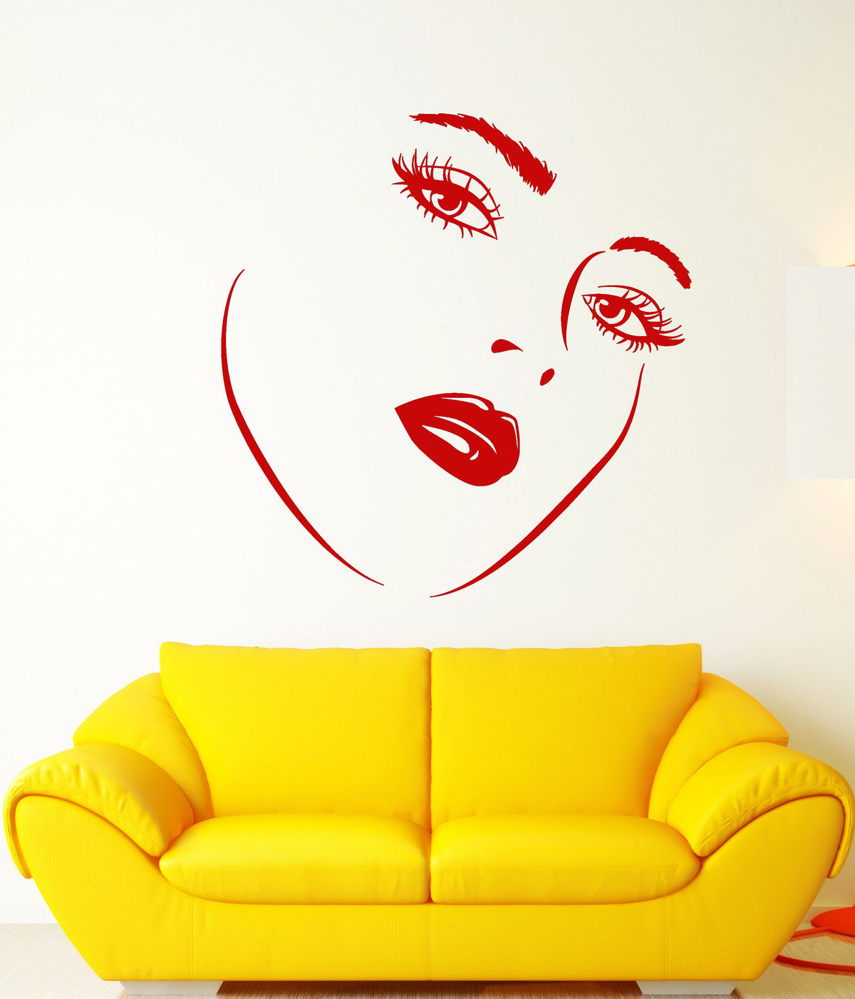 Vinyl Wall Decal Girl Face Woman Makeup Sexy Lips Eyelashes Stickers ...