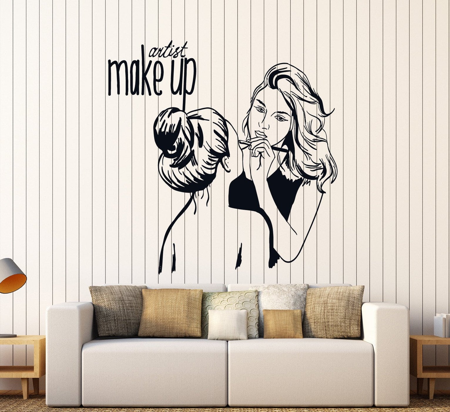 Vinyl Wall Decal Make Up Artist Cosmetic Beauty Salon Stickers Mural U ...