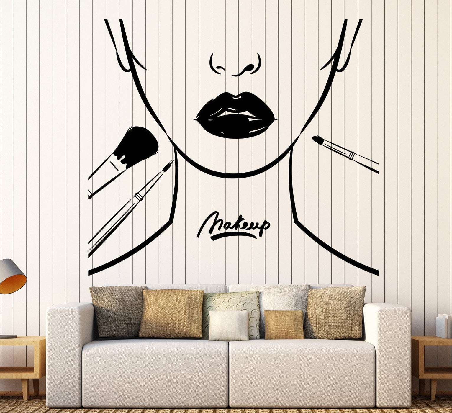 Vinyl Wall Decal Makeup School Artist Lips Fashion Top Model Stickers ...