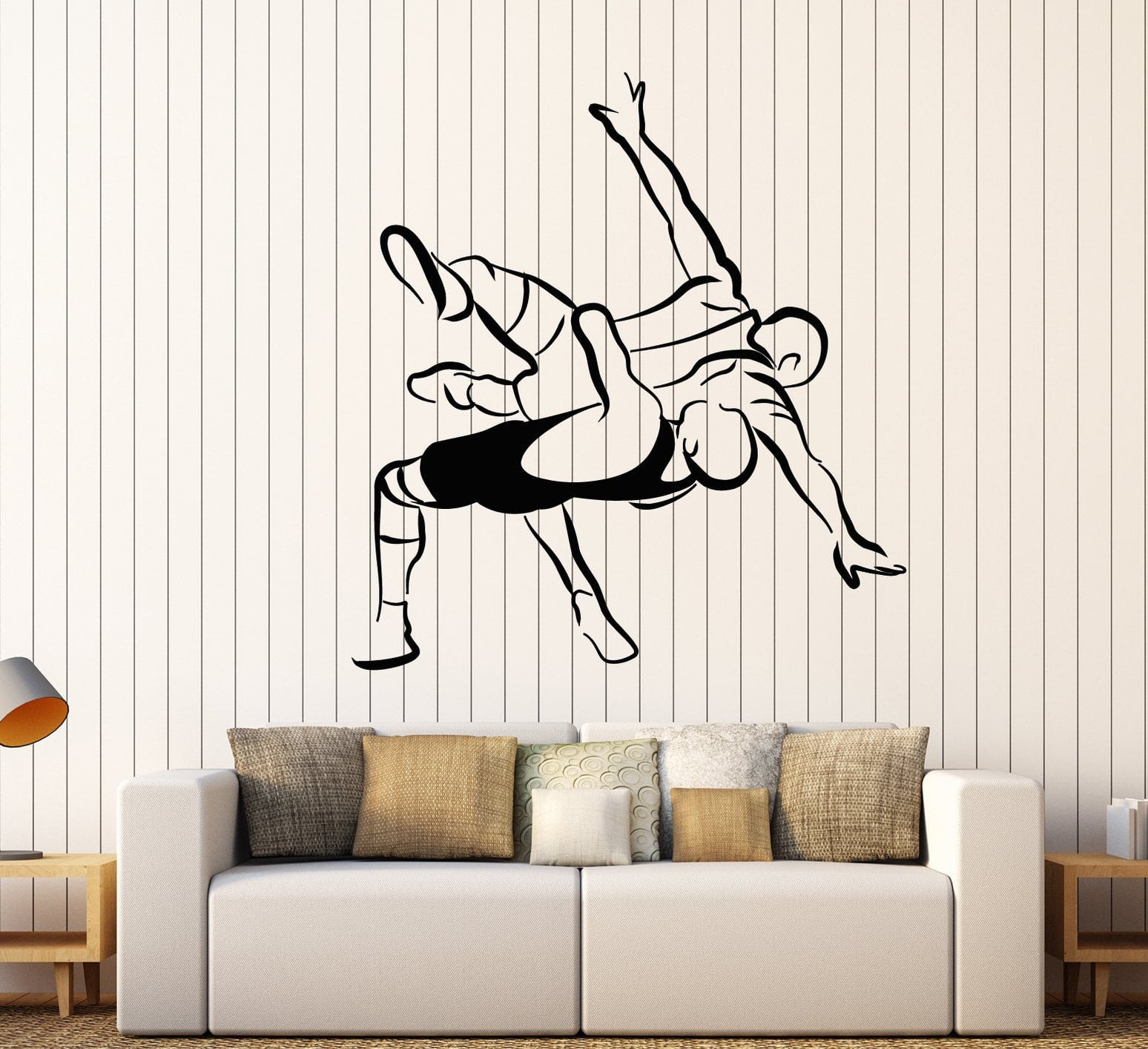 Vinyl Wall Decal Martial Arts Fighter Boy Fight Wrestling Combat Sport ...