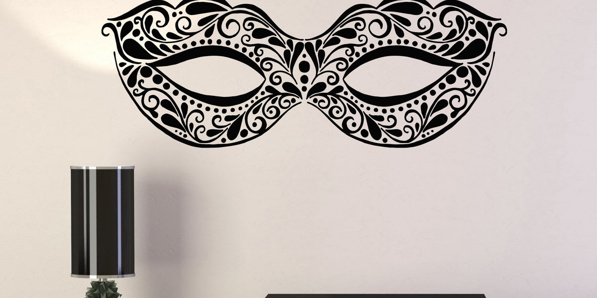 Vinyl Wall Decal Masquerade Mask Ball Dancing Party Festival Stickers ...