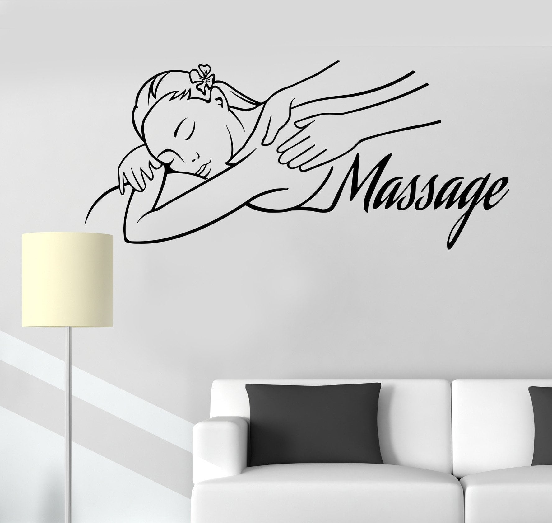 Vinyl Wall Decal Massage Room Spa Woman Relax Beauty Stickers Unique G ...