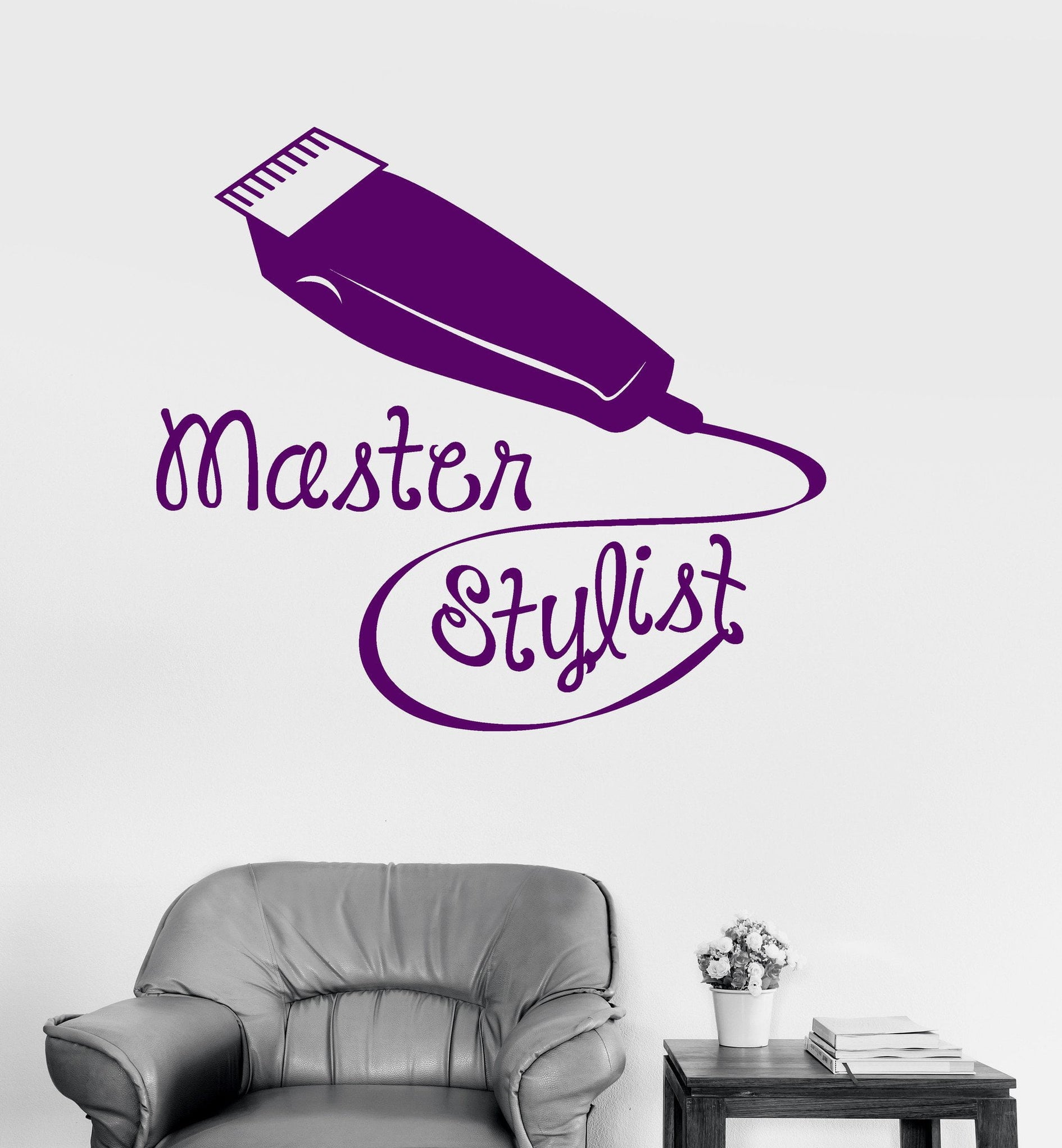 Vinyl Wall Decal Master Stylist Hair Salon Hairdresser Barbershop Uniq ...