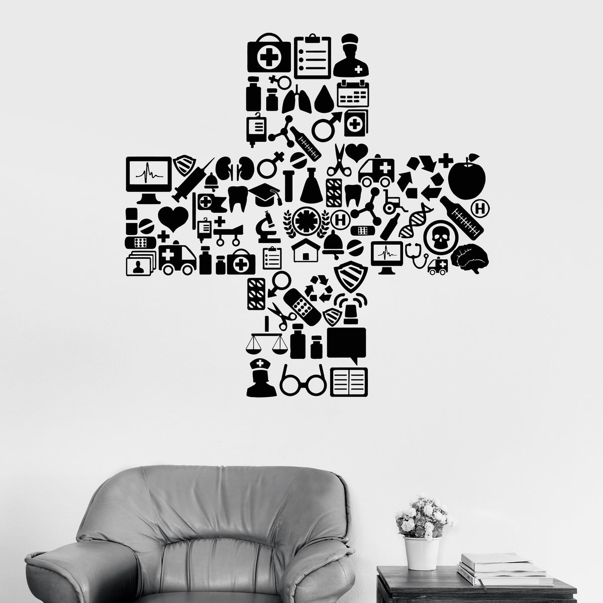 Vinyl Wall Decal Medicine Hospital Symbol Clinic Doctor Nurse Stickers ...
