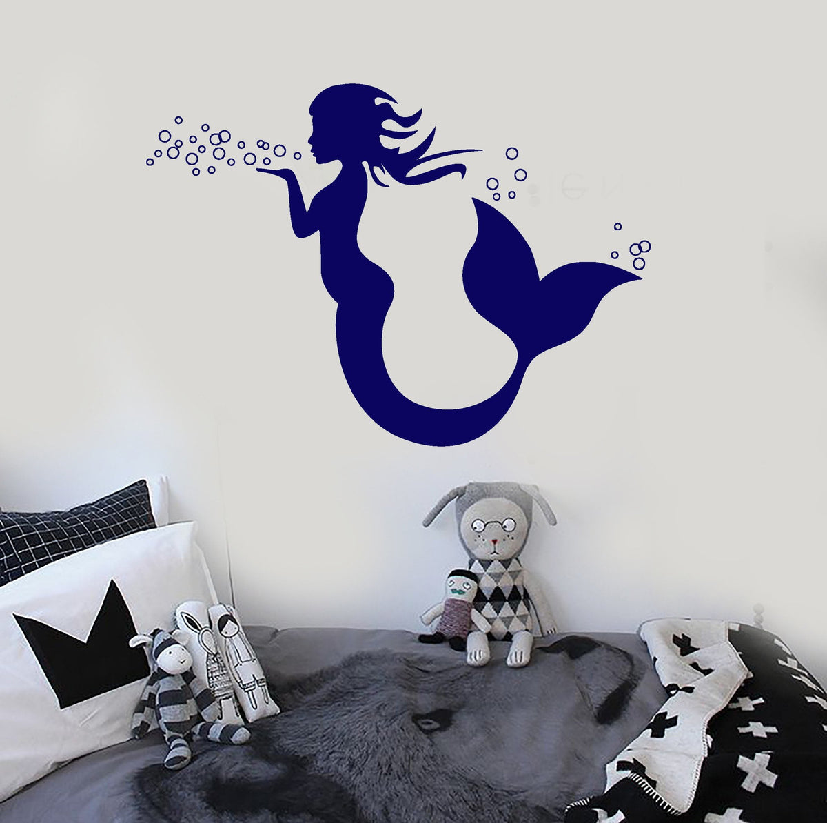 Vinyl Wall Decal Mermaid Marine Decor Nursery Kids Room Stickers Uniqu ...
