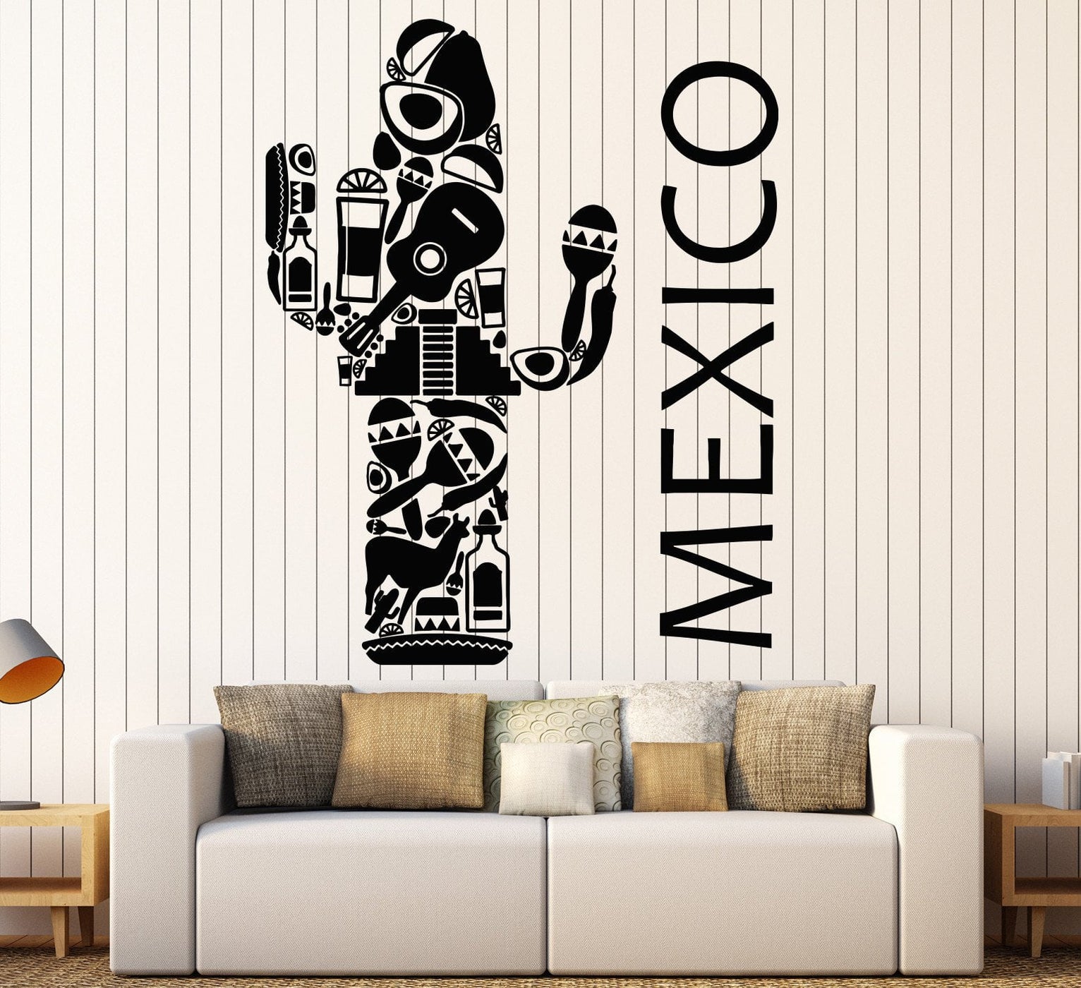 Vinyl Wall Decal Mexico Latin America Big Cactus Mexican Stickers Uniq ...