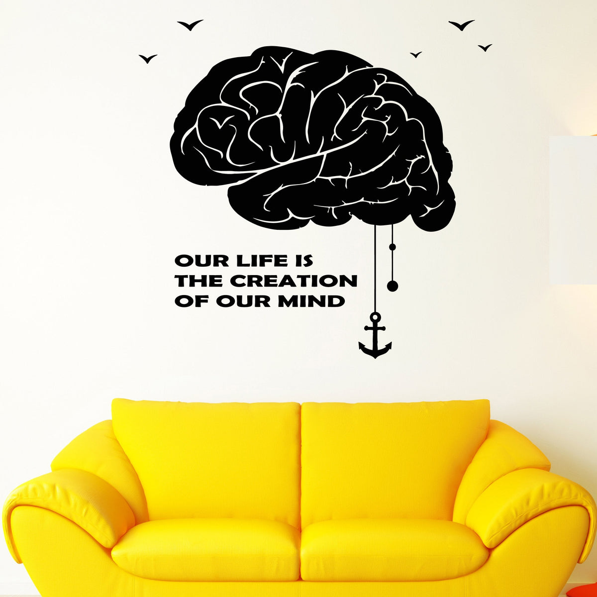 Vinyl Wall Decal Brain Mind Creative Quote Words Anchor Stickers Uniqu ...