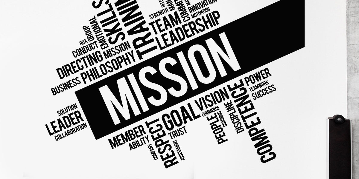 Vinyl Wall Decal Mission Company Team Leadership Office Words Stickers ...