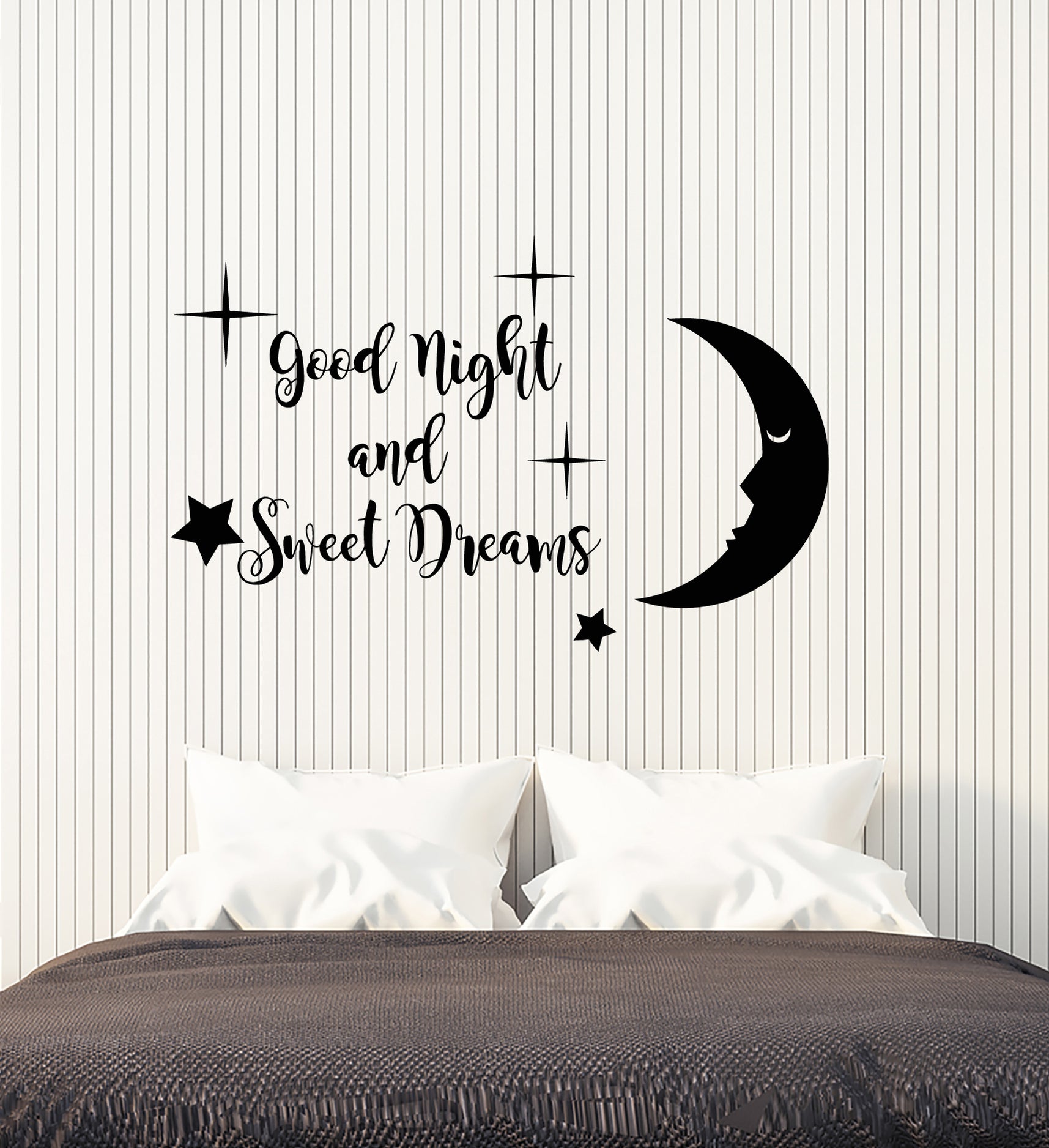 Vinyl Wall Decal Words Quote Good Night And Sweet Dreams Stickers (314 ...