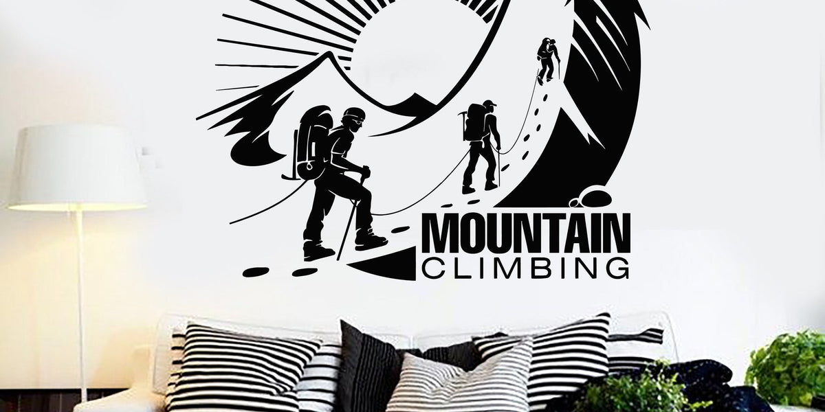 Vinyl Wall Decal Mountain Climbing Hobby Extreme Sports Stickers Uniqu ...